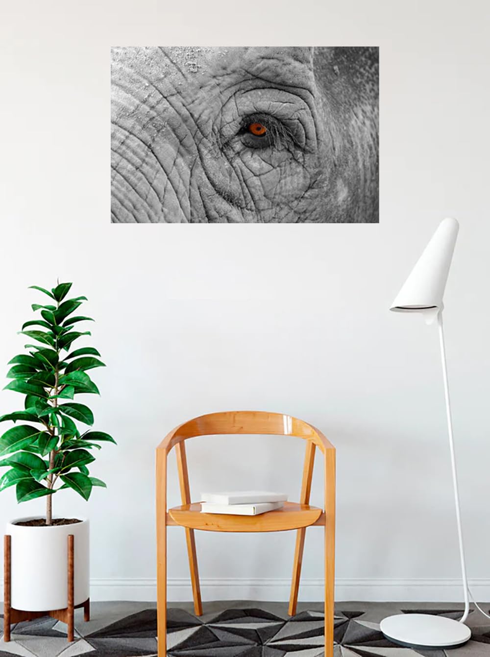 buyartforless Elephant Eye 36x24 Photographic Reproduction Canvas, Gray