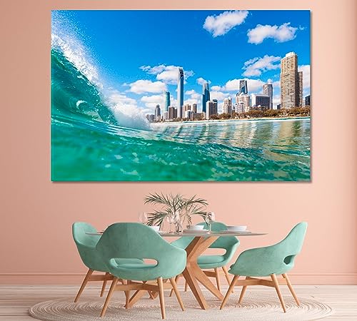 Sea Waves the Gold Coast of Australia Canvas Print 5 Panels / 36x24 inches