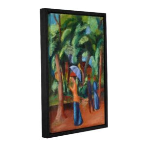 august macke ''a stroll in the park, 1914'' gallery wrapped floater-framed canvas, 24x36