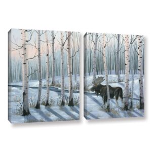 julie peterson ''winter stroll'' 2 piece floater framed canvas set, 24x36