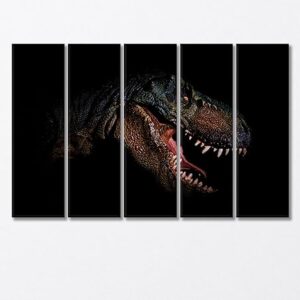 Dinosaur Head in the Dark Canvas Print 1 Panel / 36x24 inches