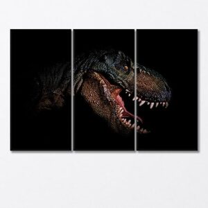 Dinosaur Head in the Dark Canvas Print 1 Panel / 36x24 inches