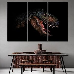 Dinosaur Head in the Dark Canvas Print 1 Panel / 36x24 inches