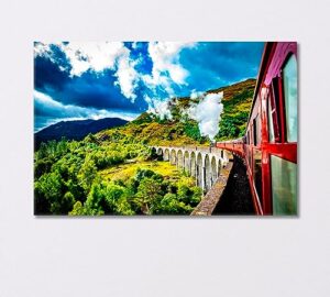 glenfinnan railway viaduct in scotland canvas print 1 panel / 36x24 inches