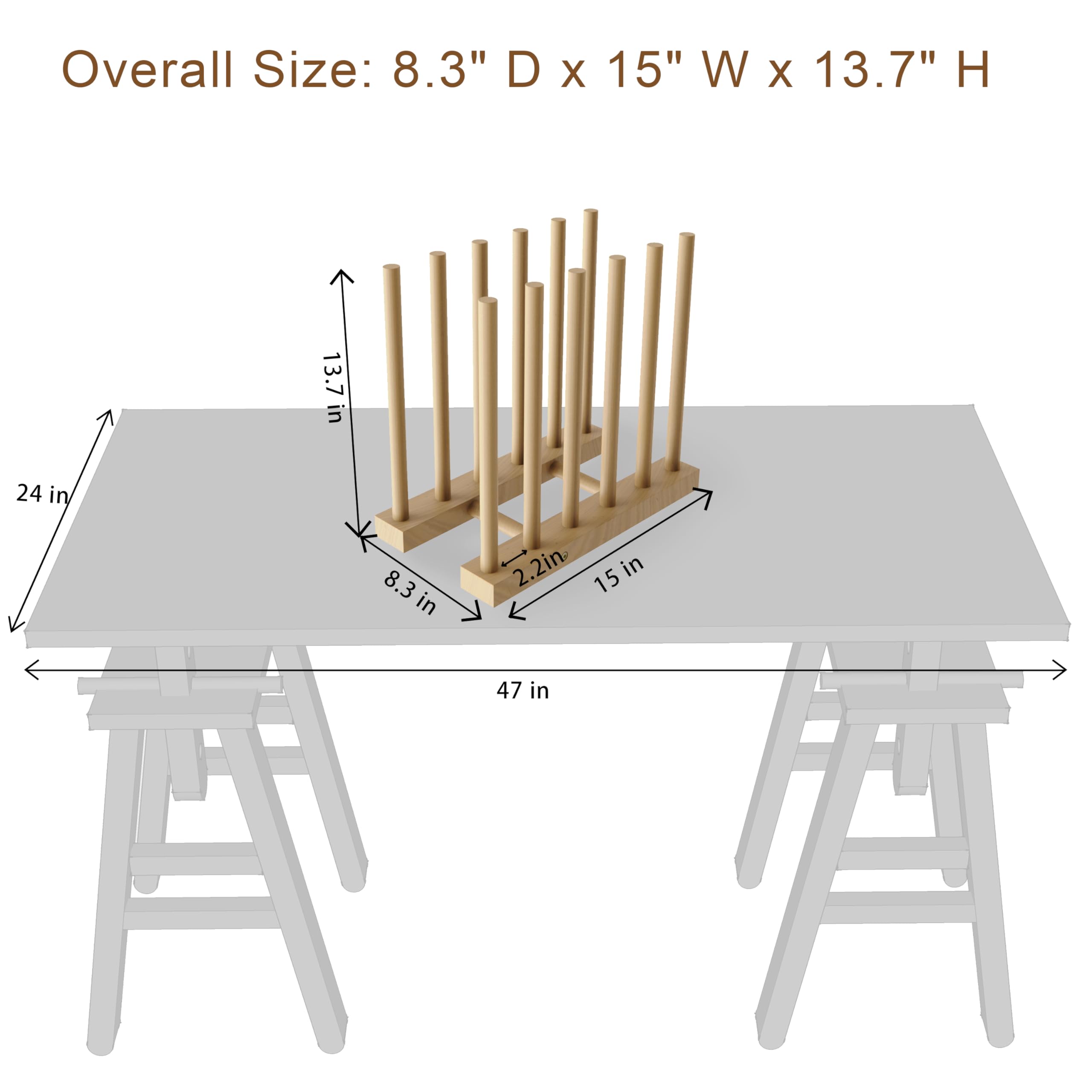 UNZERO Art Storage Rack, Art Drying Rack, Wood Storage Stand for Canvas Boards, Panel, Frame, Drawing Board, Printed Matter, Paper Pad, Backing Plate (8.3" D x 15" W x 13.7" H)