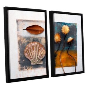 artwall 2 piece elana ray's conch magnolia thistle floater framed canvas, 24 x 36", multicolor