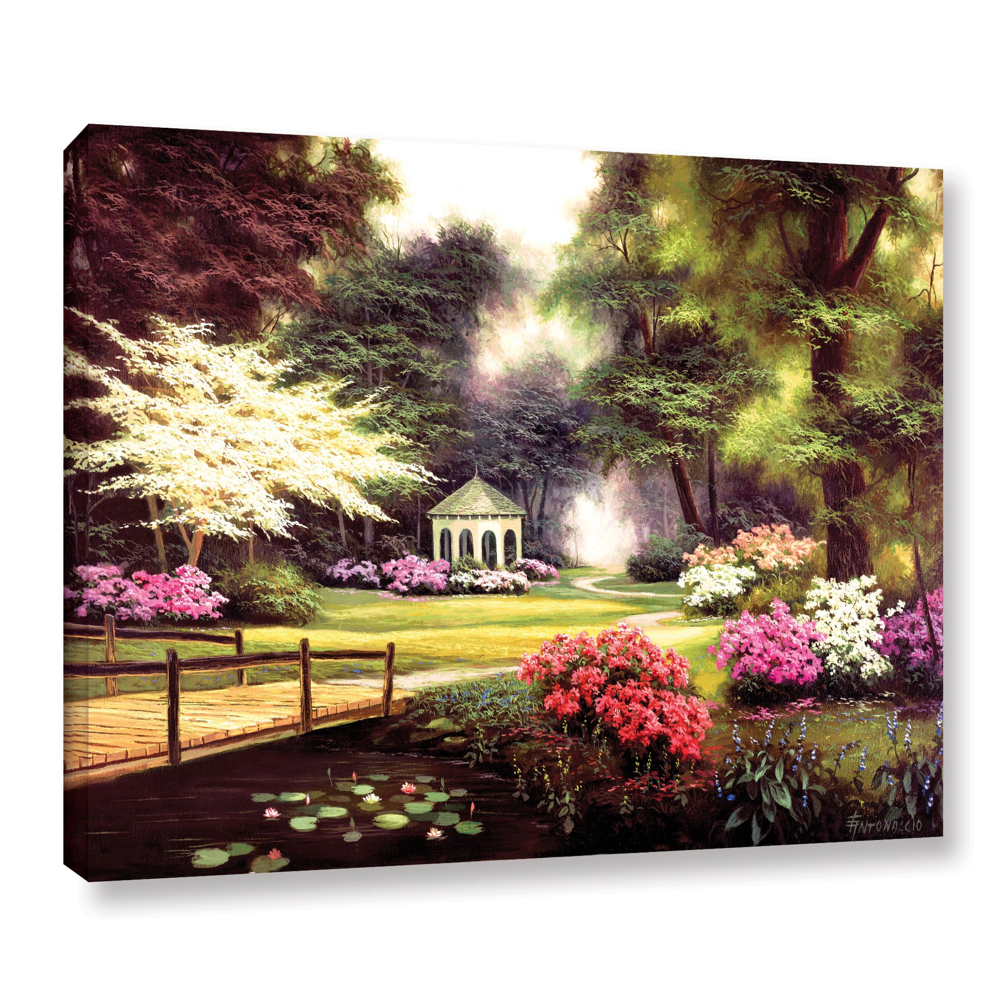 Egidio Antonaccio ''Azalea Secrets'' 3 Piece Floater Framed Canvas Set, 24X36