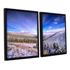 artwall 2 piece "dragos dumitrascu's winter lands ii" floater framed canvas artwork, 24" x 36"