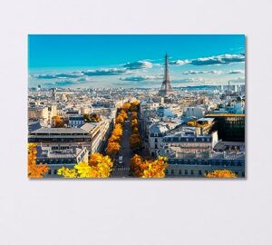 autumn in paris canvas print 1 panel / 36x24 inches