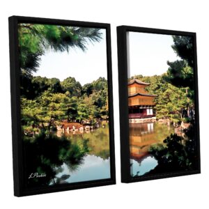 artwall 2 piece "linda parker's kinkakuji" floater framed canvas artwork, 24" x 36"