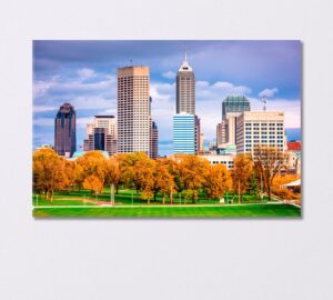 autumn in indiana usa canvas print 1 panel / 36x24 inches