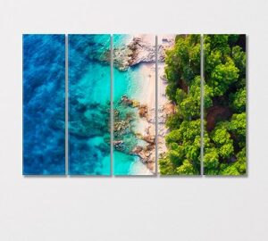 croatia's turquoise coast canvas print 5 panels / 36x24 inches