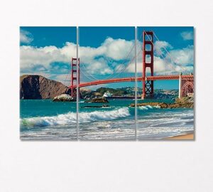 golden gate bridge california usa canvas print 3 panels / 36x24 inches