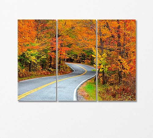 Road to Vermouth USA Autumn Landscape Canvas Print 5 Panels / 36x24 inches