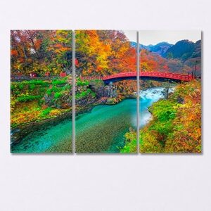 Shinkyo Bridge in Autumn Season Japan Canvas Print 5 Panels / 36x24 inches