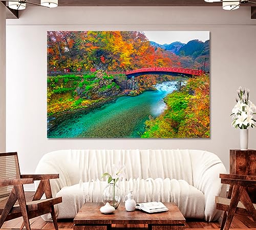 Shinkyo Bridge in Autumn Season Japan Canvas Print 5 Panels / 36x24 inches