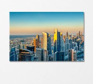 business bay towers in dubai canvas print 1 panel / 36x24 inches