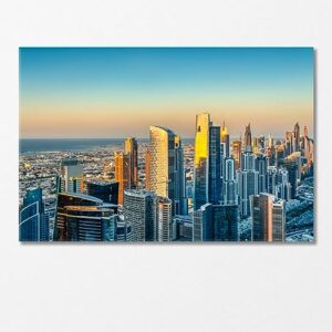 Business Bay Towers in Dubai Canvas Print 1 Panel / 36x24 inches