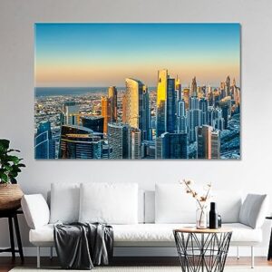 Business Bay Towers in Dubai Canvas Print 1 Panel / 36x24 inches