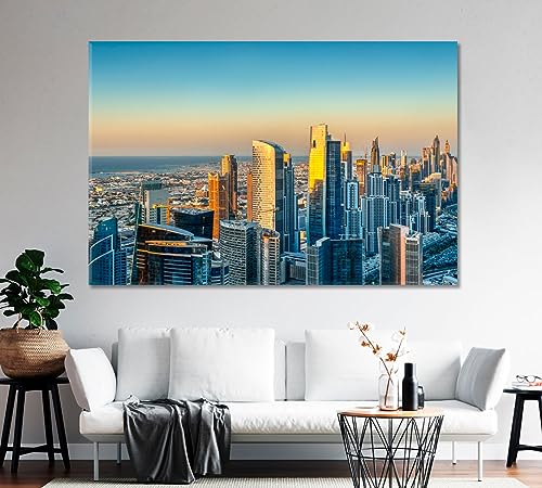 Business Bay Towers in Dubai Canvas Print 1 Panel / 36x24 inches