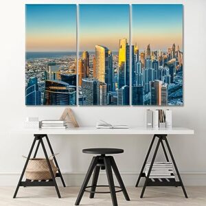 Business Bay Towers in Dubai Canvas Print 1 Panel / 36x24 inches