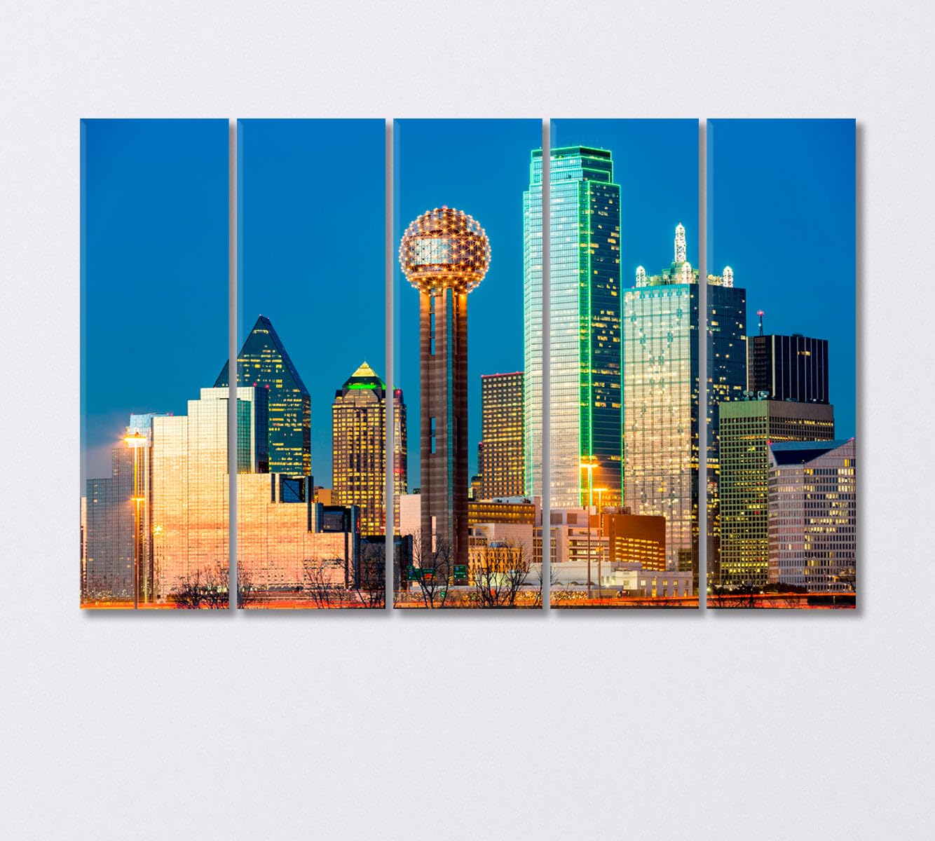 Dallas Skyline at Sunset USA Canvas Print 1 Panel / 36x24 inches