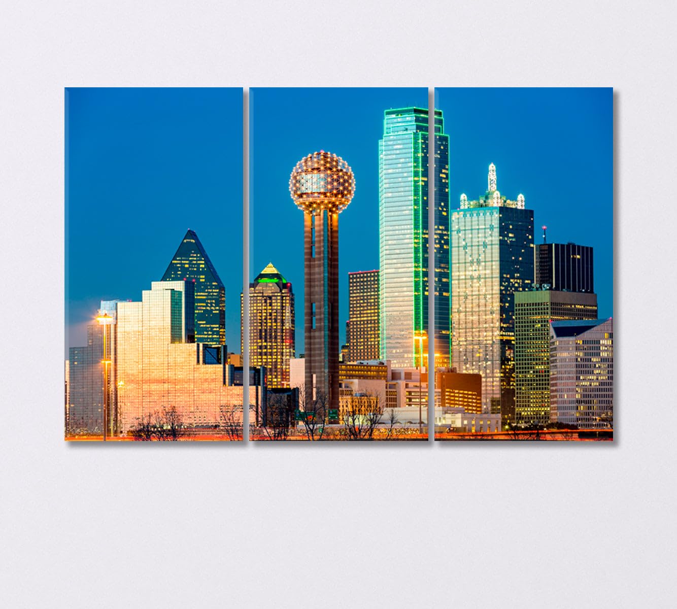 Dallas Skyline at Sunset USA Canvas Print 1 Panel / 36x24 inches