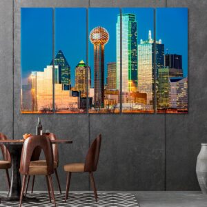 Dallas Skyline at Sunset USA Canvas Print 1 Panel / 36x24 inches