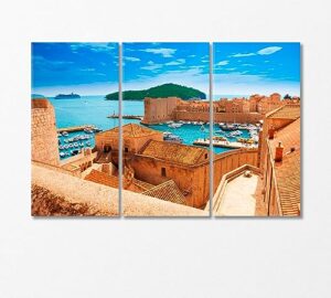 dubrovnik seaport croatia canvas print 3 panels / 36x24 inches