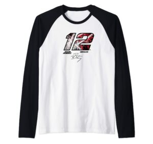 nascar - ryan blaney - laser raglan baseball tee