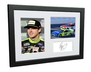 kitbags & lockers 12x8 a4 ryan blaney nascar no. 12 ford mustang team penske signed autographed photo photograph picture frame poster gift