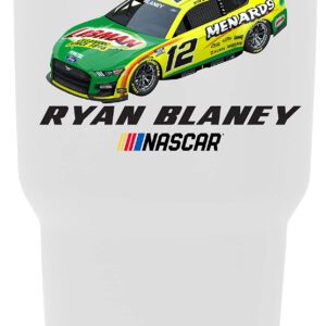 R and R Imports Nascar # 12 Ryan Blaney 24 oz Stainless Steel Tumbler Car Design White