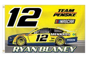 r and r imports, inc ryan blaney #12 3' x 5' flag with car new for 2021