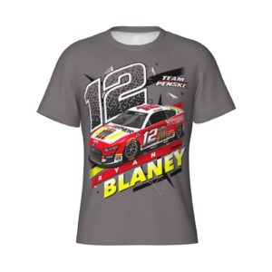 ryan blaney 12 men's t-shirt crewneck t-shirt tight sport short sleeve classic printing performance