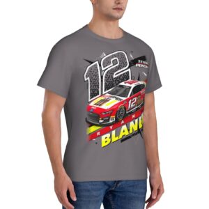 Ryan Blaney 12 Men's T-Shirt Crewneck T-Shirt Tight Sport Short Sleeve Classic Printing Performance