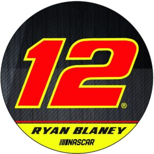 r and r imports ryan blaney number 12 nascar 4 inch round decal