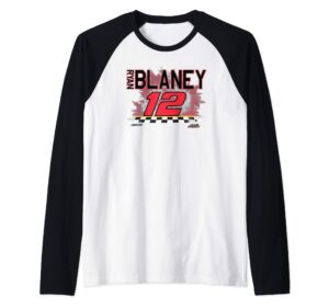 nascar - ryan blaney - dust storm raglan baseball tee