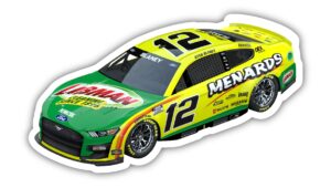 r and r imports nascar #12 ryan blaney 4-inch vinyl decal stiker car design