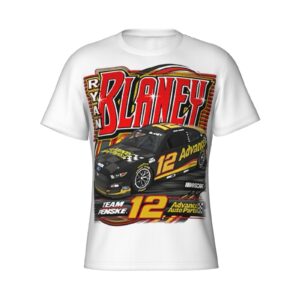 ryan blaney 12 men's t-shirt crewneck t-shirt tight sport short sleeve classic printing performance