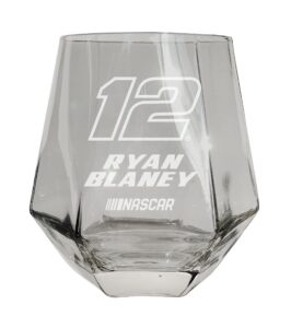 r and r imports #12 ryan blaney 11.5 oz etched diamond cut stemless wine glass clear