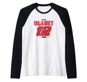 nascar - ryan blaney - flag raglan baseball tee