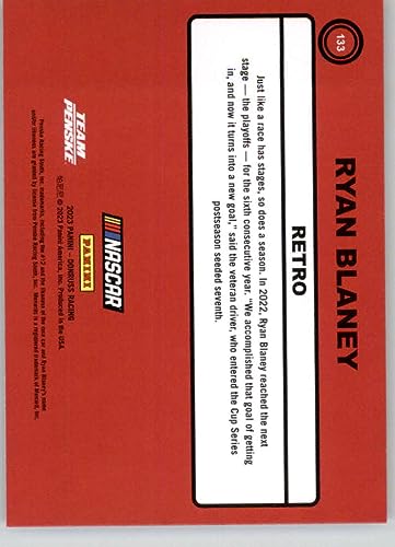 2023 Donruss Racing #133 Ryan Blaney Retro 1990 Official NASCAR Trading Card in Raw (NM or Better) Condition