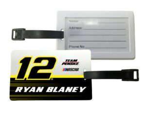 #12 ryan blaney nascar driver luggage tag 2-pack