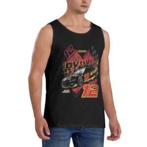 asfrsh ryan blaney 12 men sleeveless garment sport t-shirt athletic undershirt tank top shirt quick dry men's tee black