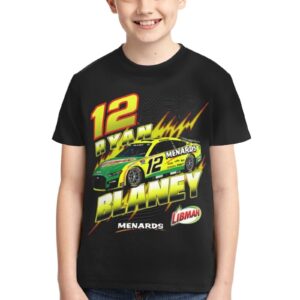 asfrsh ryan blaney 12 shirt for teen girl & boy printing short sleeve tee athletic classic shirt crewneck t-shirt