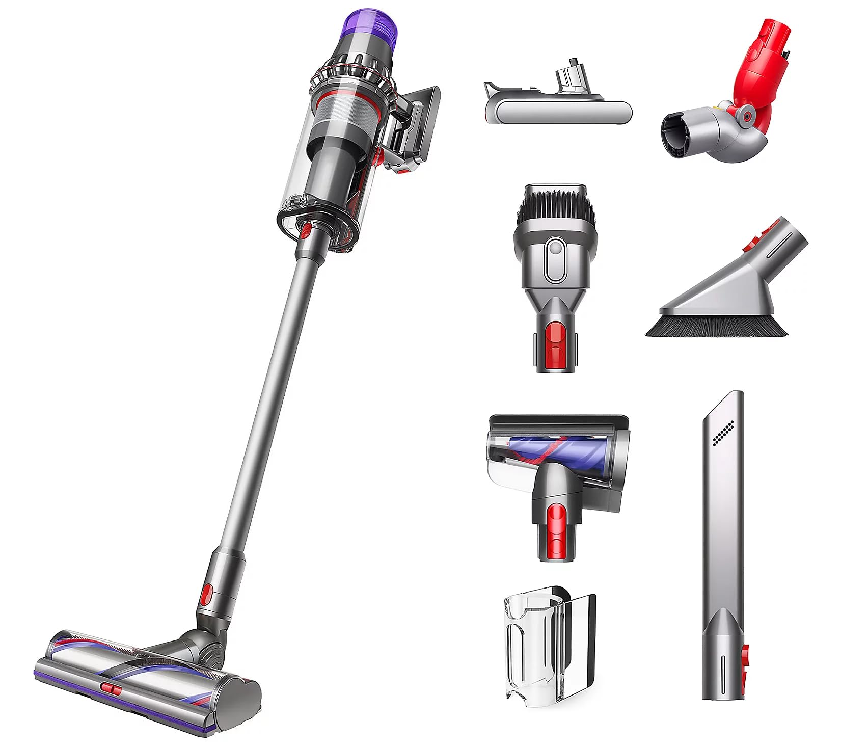 Dyson Outsize Extra Cordless Stick Vacuum, Full-Size bin. Full-Size Cleaner Head - Nickel