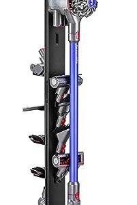 Mount Plus HAB2-S Premier Aluminum Storage Stand Made for Dyson V15 V12 V11 V10 V8 V7 V6 Cordless Stick Vacuum Cleaner | Stable Metal Storage Bracket Organizer Rack with 8 Hooks