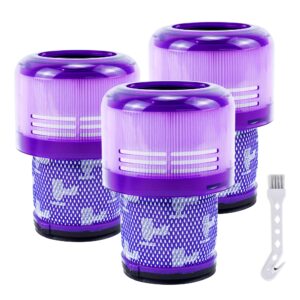 3 pack v11 vacuum filters replacement fit for dyson v11 animal torque drive complete v15 detect cordless vacuum cleaner, compare to part 970013-02