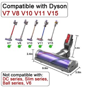 Quick-Release Motorhead Cleaner Compatible with Dyson V7 V8 V10 V11 V15 Vacuums Animal Absolute Models Cleaner Head Dyson Replacement Part Electric Head for Hardwood Floor Carpets SV10 SV11 SV12 SV14