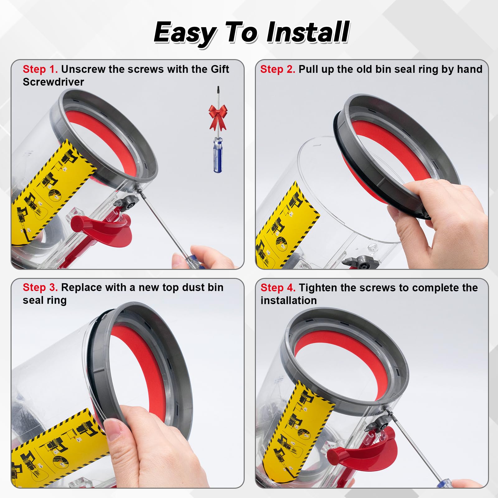 ilovelife Dust Bin Bucket Top Fixed Sealing Ring Compatible with Dyson V11 V15 SV14 SV15 Vacuum Cleaner Repair Accessories Part